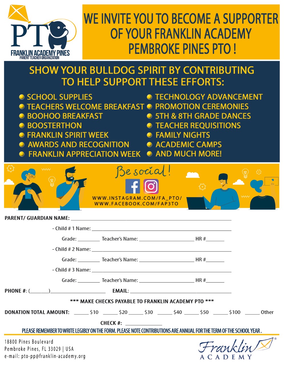 Franklin Academy Pembroke Pines (K-8)'s PTO Information
